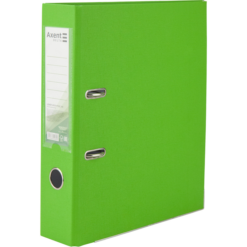 Папка-реєстратор Axent Delta D1714-30P, одностороння, A4, 75 мм, розібрана, салатова (d1714-30p ...