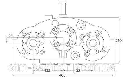 Сплит вал (Split shaft) отбора мощности (редуктор) горизонтальный для ...