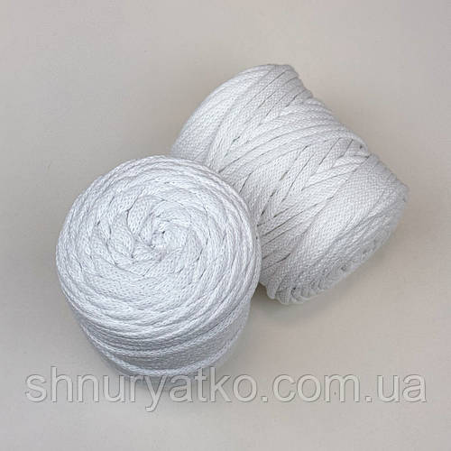 Шнур плетений білий 5 мм (№751) Макраме корд cord macrame 5 mm ...