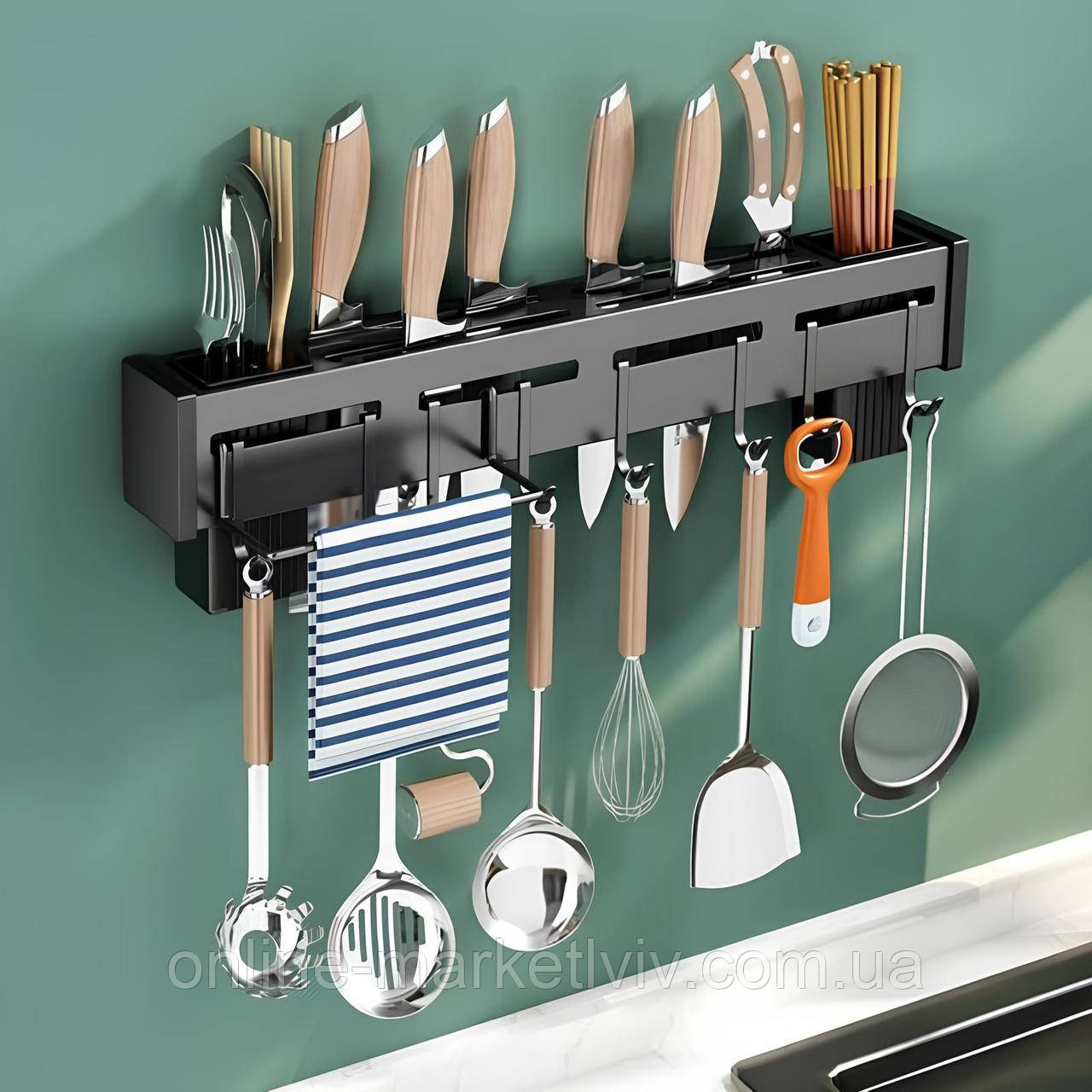 Купить Органайзер для кухни настенный (40×7,4×5,5см) Tool rest AND-73 ...