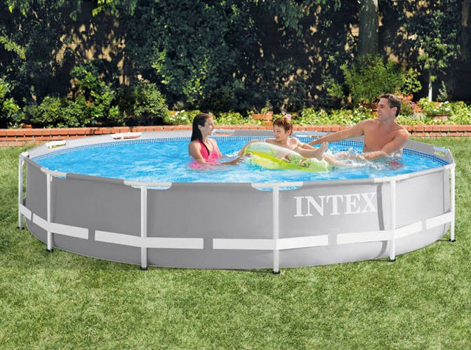 Бассейн каркасный Intex 26710 круглый семейный бассейн для всей семьи ...