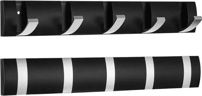 Креативна настінна вішалка з відкидними 5 гачками BEKORE (срібна), ціна ...