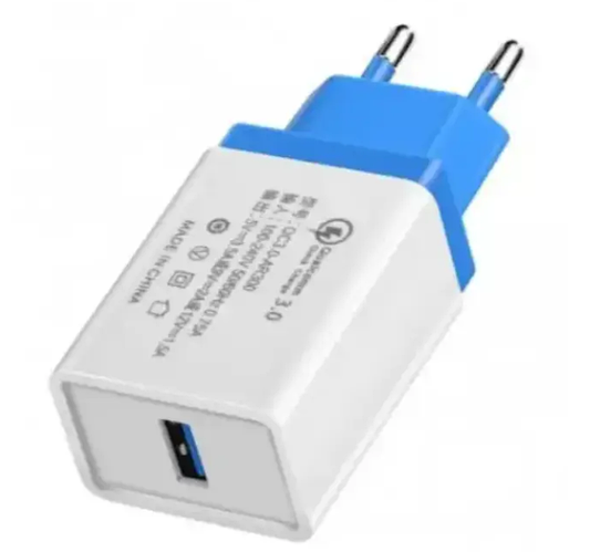 Быстрая зарядка для гаджетов Fast Charge QC3.0 USB AR 60 White 1 порт, мощность 18W (ID ...