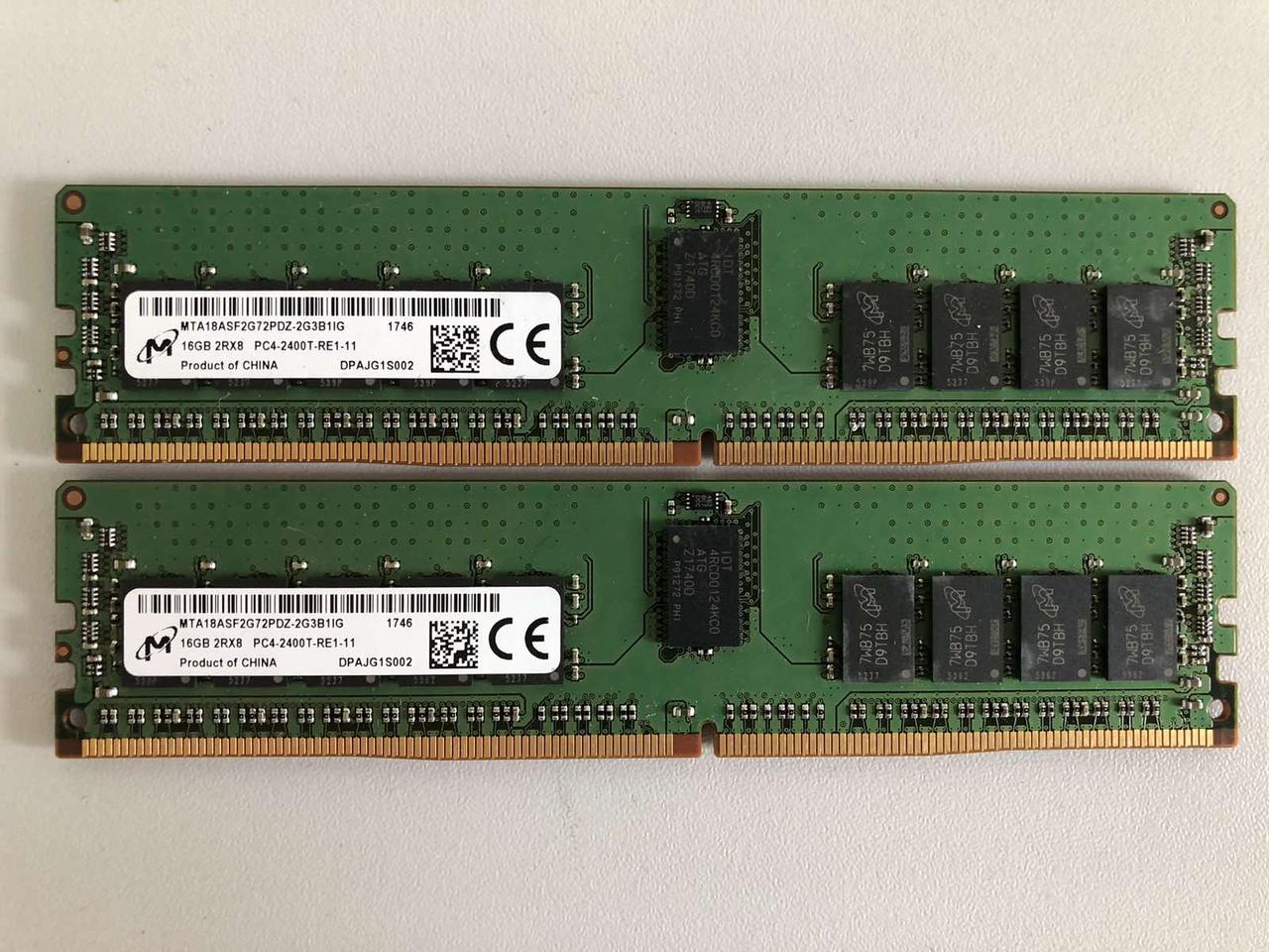 Оперативна пам'ять Micron 32GB (16+16GB) DDR4 PC4-2400T RDIMM ECC ...