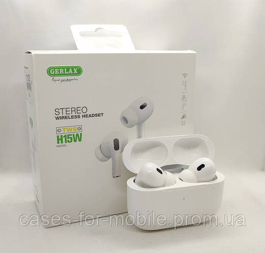Навушники TWS GERLAX H15W White (DESIGN AIR PODS PRO2 SERIES) SIRI ...