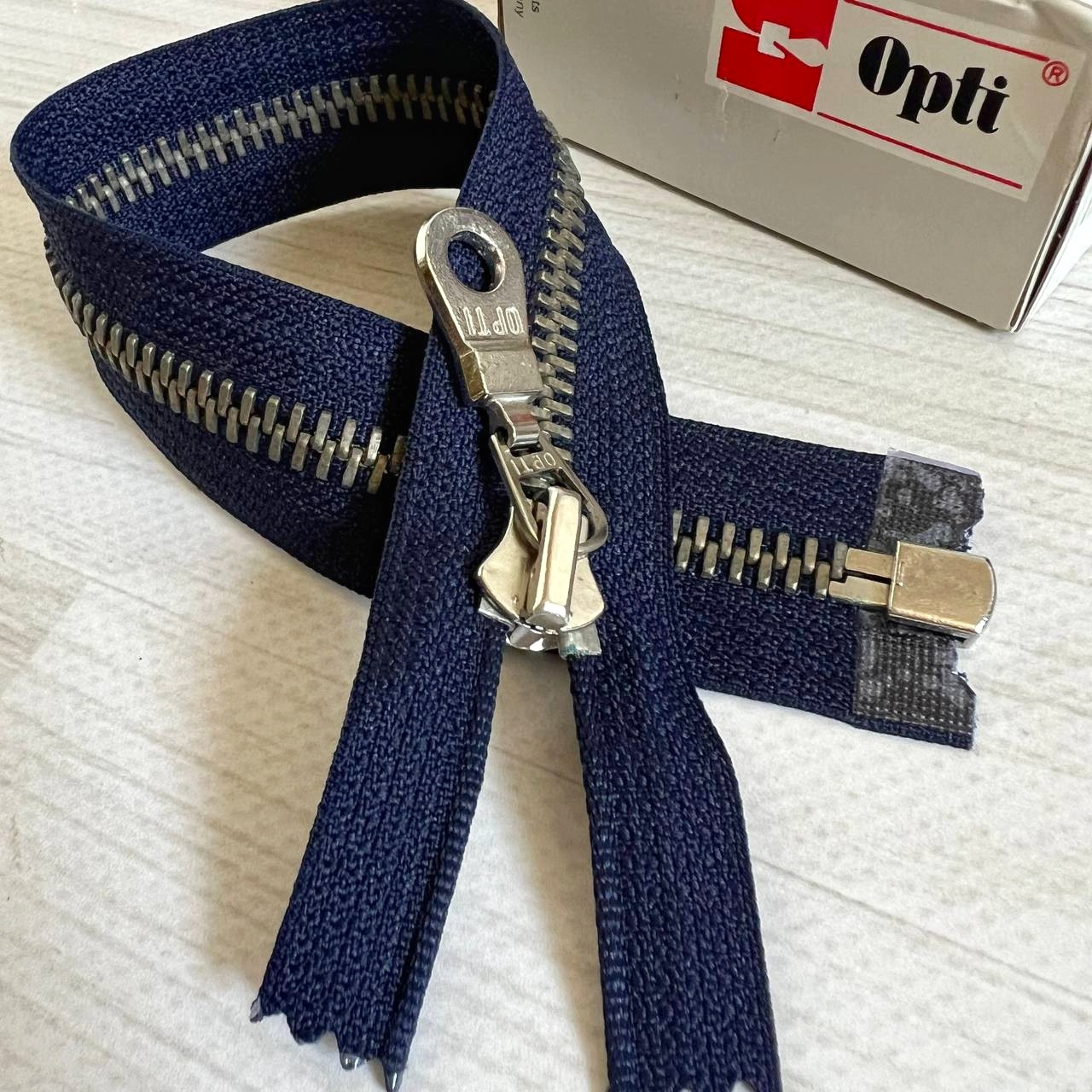 Молния металлическая разъемная Opti, 25 см (темно-синяя) (ID#2327613702 ...