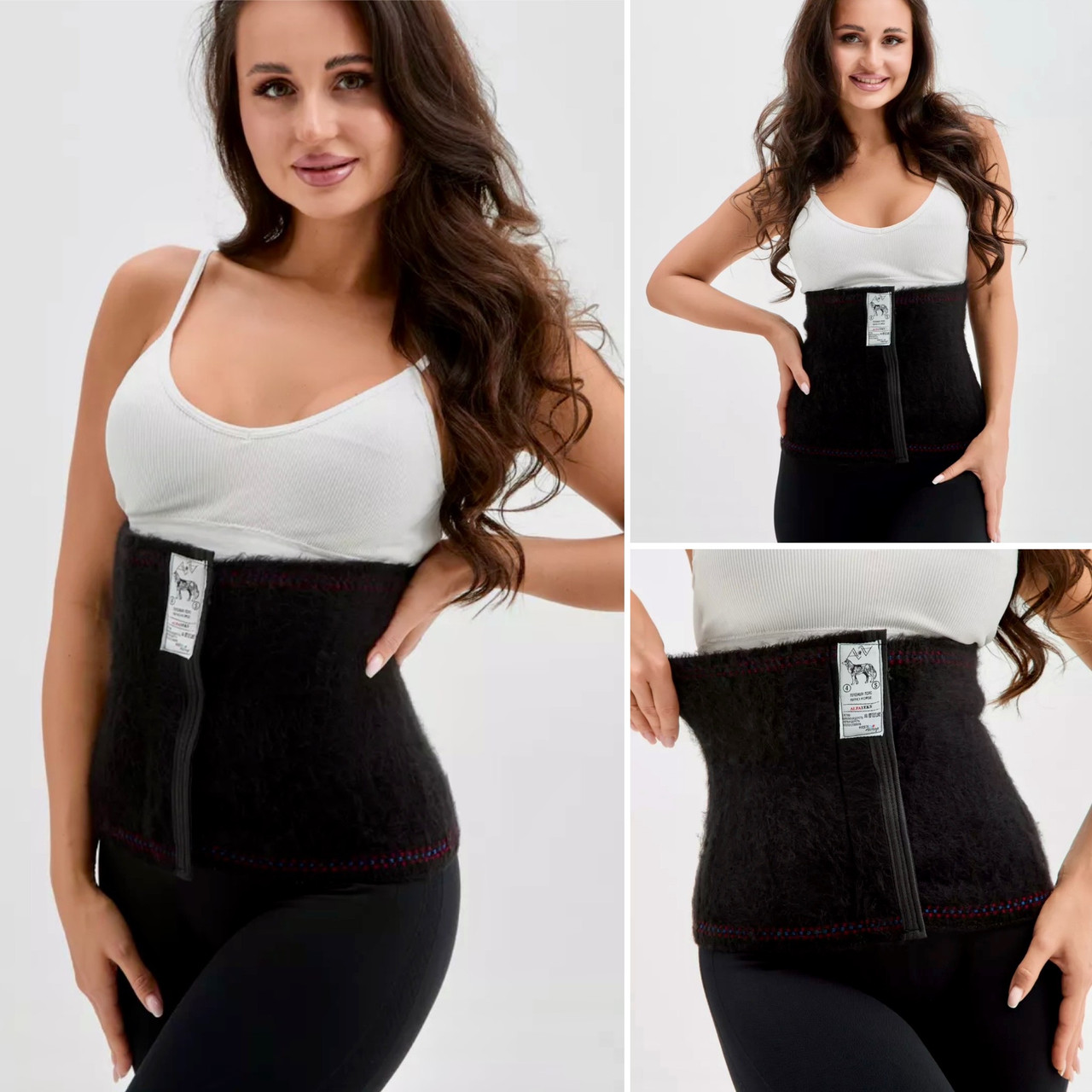 Согревающий пояс НА ЛИПУЧКЕ из собачей шерсти Morteks, Эластичные ...