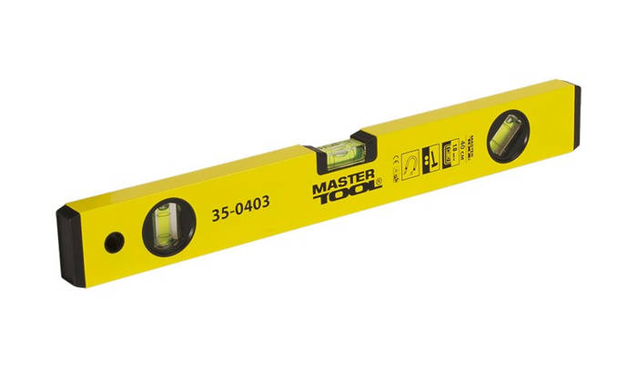Рівень будівельний із магнітами MASTERTOOL 40 см 3 капсули 0,5 мм/м 0,03° 35-0403 (ID#2364904940 ...