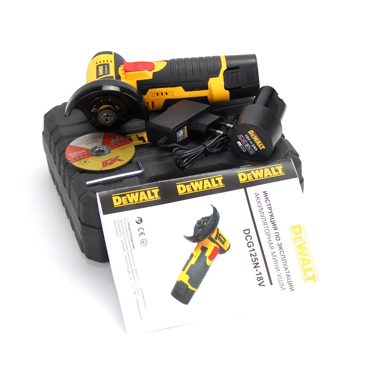 Болгарка аккумуляторная DeWalt DCG125N-18V (18V, 2AH) Шлифмашина dewalt ...