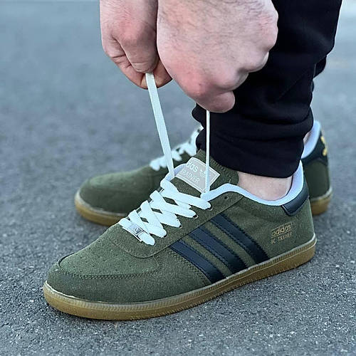 Мужские Кеды Adidas BC Trainer хаки замшевые, Кеды Адидас мужские ...