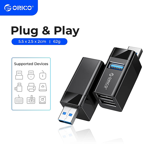 ORICO концентратор, USB-розгалужувач (USB HUB) на 3 порти для ноутбука ...