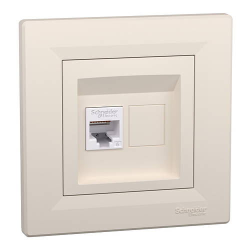 Розетка SCHNEIDER ASFORA EPH4700123 комп. RJ45 кат.6е U/UTP кремова, ціна: 505.15 ₴, купити на ...