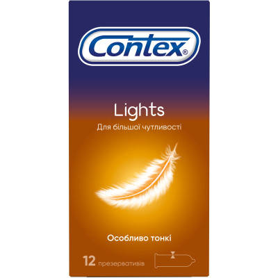 Презервативы Contex Lights особенно тонкие латексные с силиконовой смазкой 12 шт (5060040302088 ...