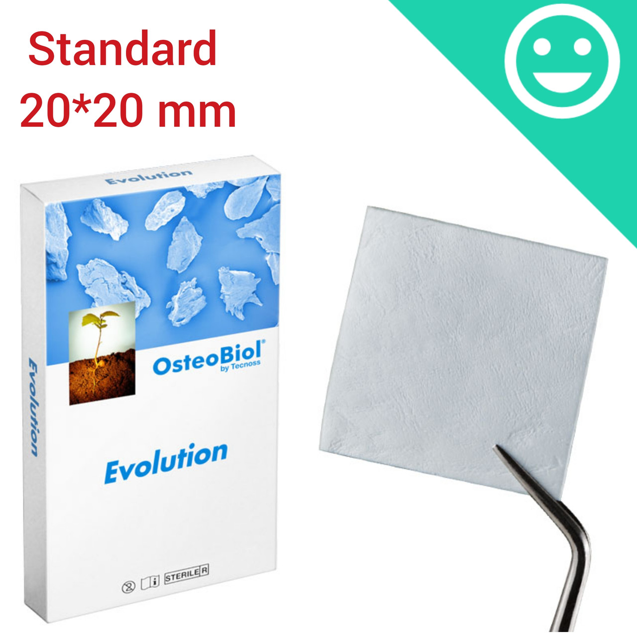 Мембрана OsteoBiol Evolution Standart, розмір 20х20 мм, товщина 0,4 мм ...