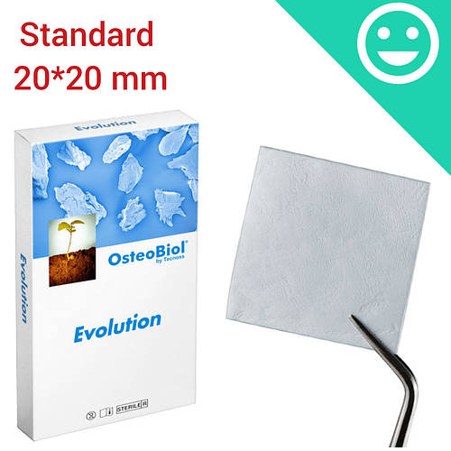Мембрана OsteoBiol Evolution Standart, розмір 20х20 мм, товщина 0,4 мм ...