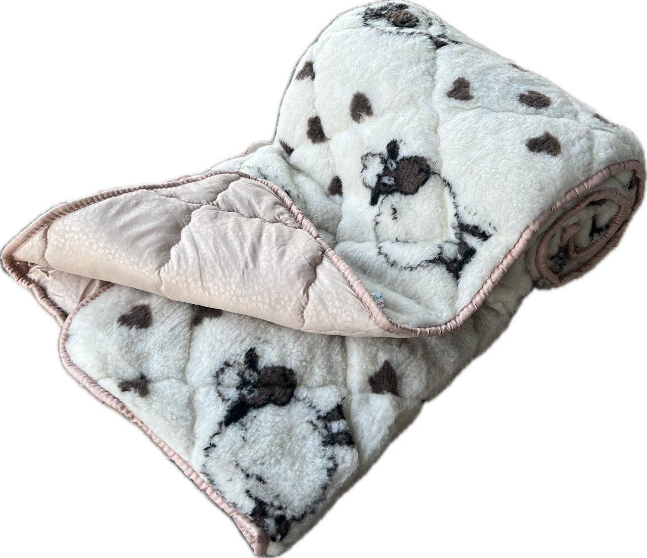 Ковдра з овечої вовни "Баранчик" з відкритим хутром та мікрофіброю: продаж, ціна у Хмельницькому ...