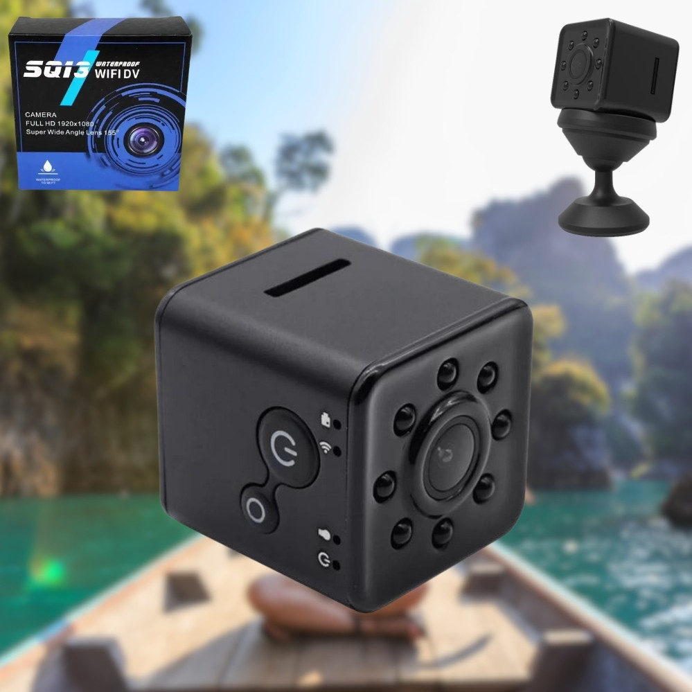 Мини камера с ночной видеосъемкой SQ13 WiFi HD 1080 С водонепроницаемым ...