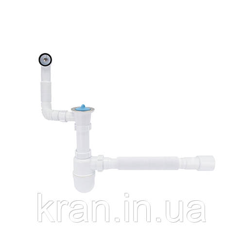 Сифон для раковини Lidz (WHI) 60 08 E004 00 з круглим переливом (вихід ...