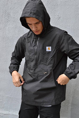 Вітровка Carhartt брендова стильна чоловіча чорна Анорак кархарт (ID ...