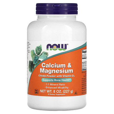 Кальций и магний, Calcium & Magnesium, Now Foods, с витамином D-3 и ...