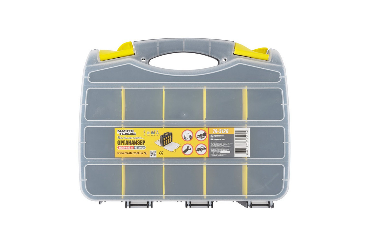 Органайзер двухсторонний MASTERTOOL с ручкой 12.5" 310х260х80 мм 30 секций 79-3129 (ID ...