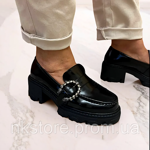 Женские туфли лоферы на каблуке Gallop Lin 154 Black (ID#2331106917 ...
