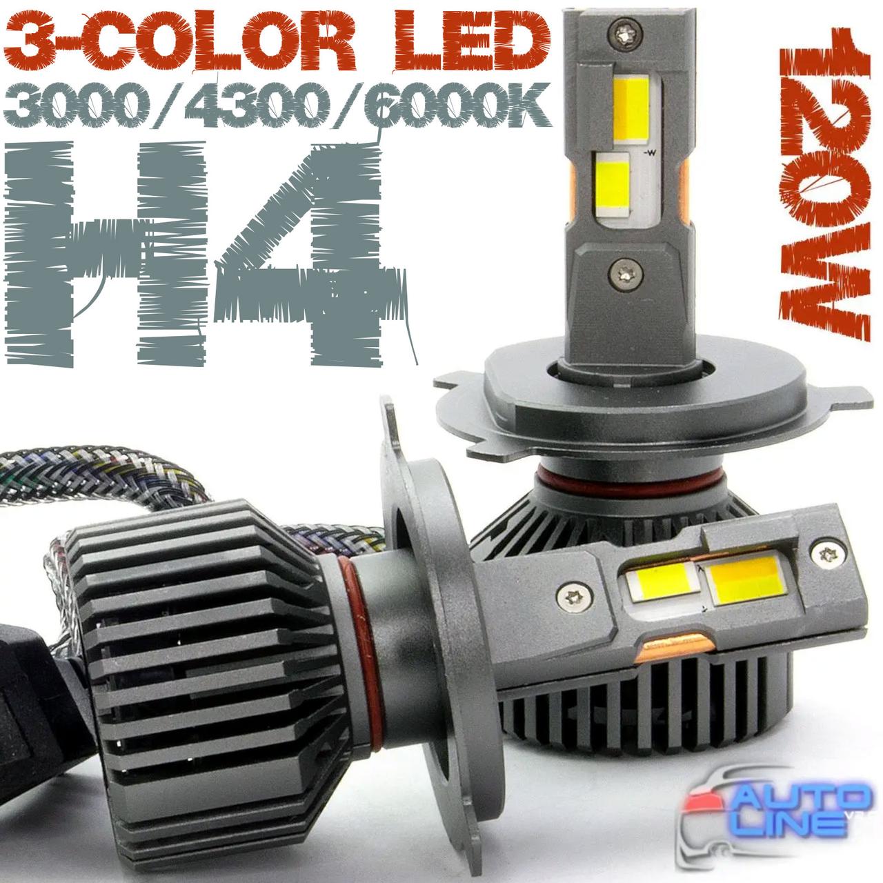 CAN 3-колірні LED-лампи H4 9-32В 120 Вт — B-Power CAN H4 LED N3C V3 120 ...