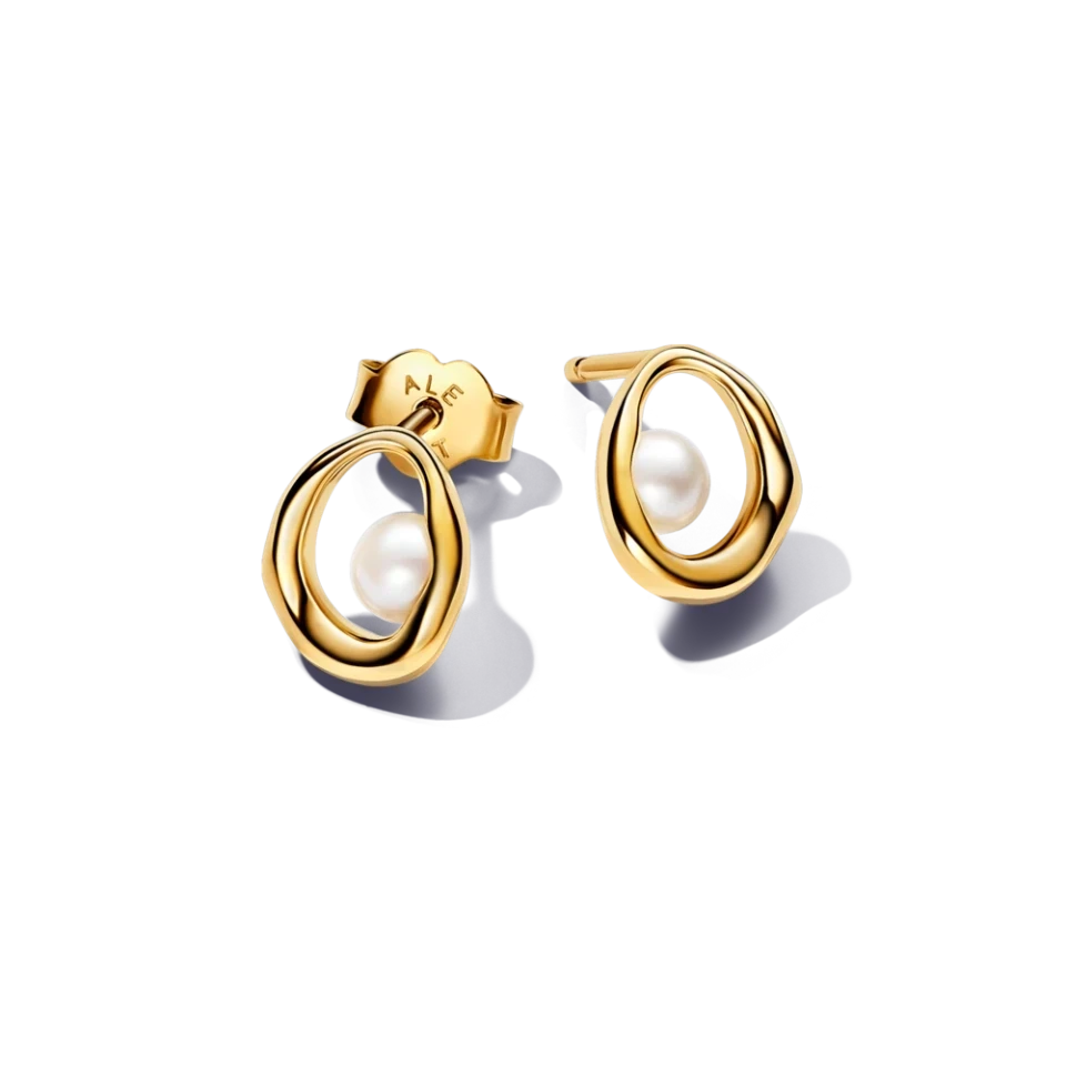 Серьги Pandora Пандора "Природный овал" с жемчугом 263295C01 с ...