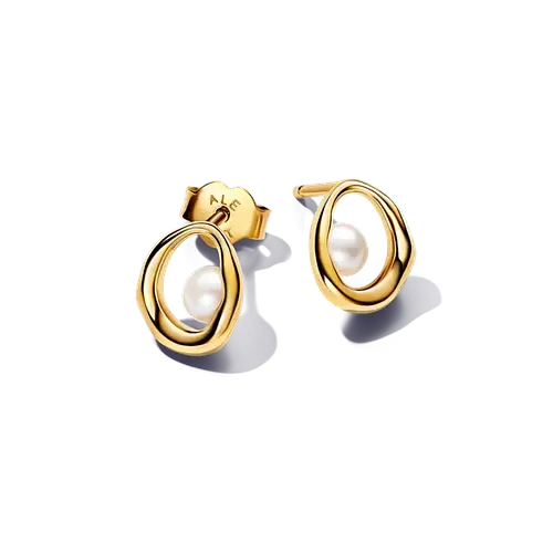 Серьги Pandora Пандора "Природный овал" с жемчугом 263295C01 с ...