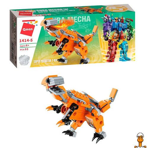 Детский конструктор, трансформер робот+динозавр 93 дет t-rex, от 6 лет ...
