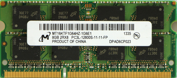 Оперативная память для ноутбука Micron DDR3 8GB PC3L-12800S 1.35V ...