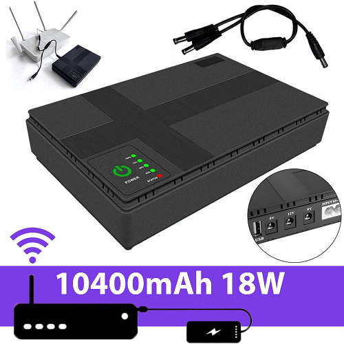 Ібп для роутера 18w 10400mAh, Безперебійник Mini UPS для живлення wi-fi ...