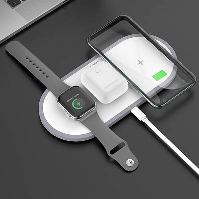 Wireless Charger 3 in 1 Hoco CW24 White, ціна: 768 ₴, купити на Prom.ua