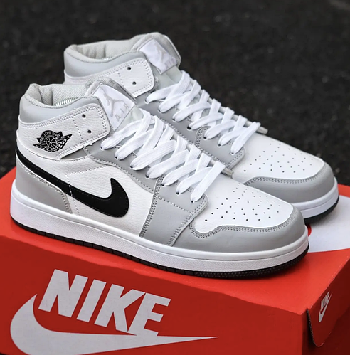 Кеды Найк Джордан Мужские Высокие Кожаные Осенние Белые, Кроссовки Nike ...
