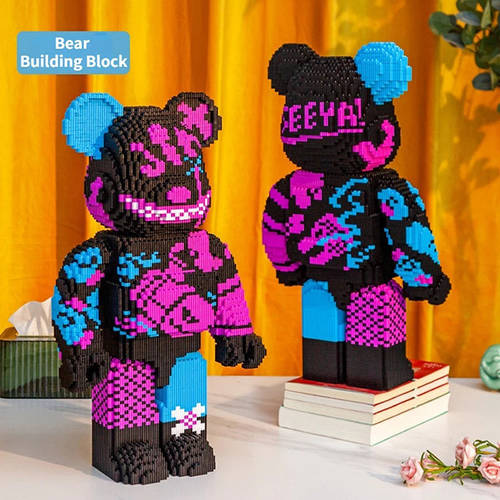Конструктор Magic Blocks 3D медведь Bearbrick 40СМ 3031 Pcs (Чёрно ...
