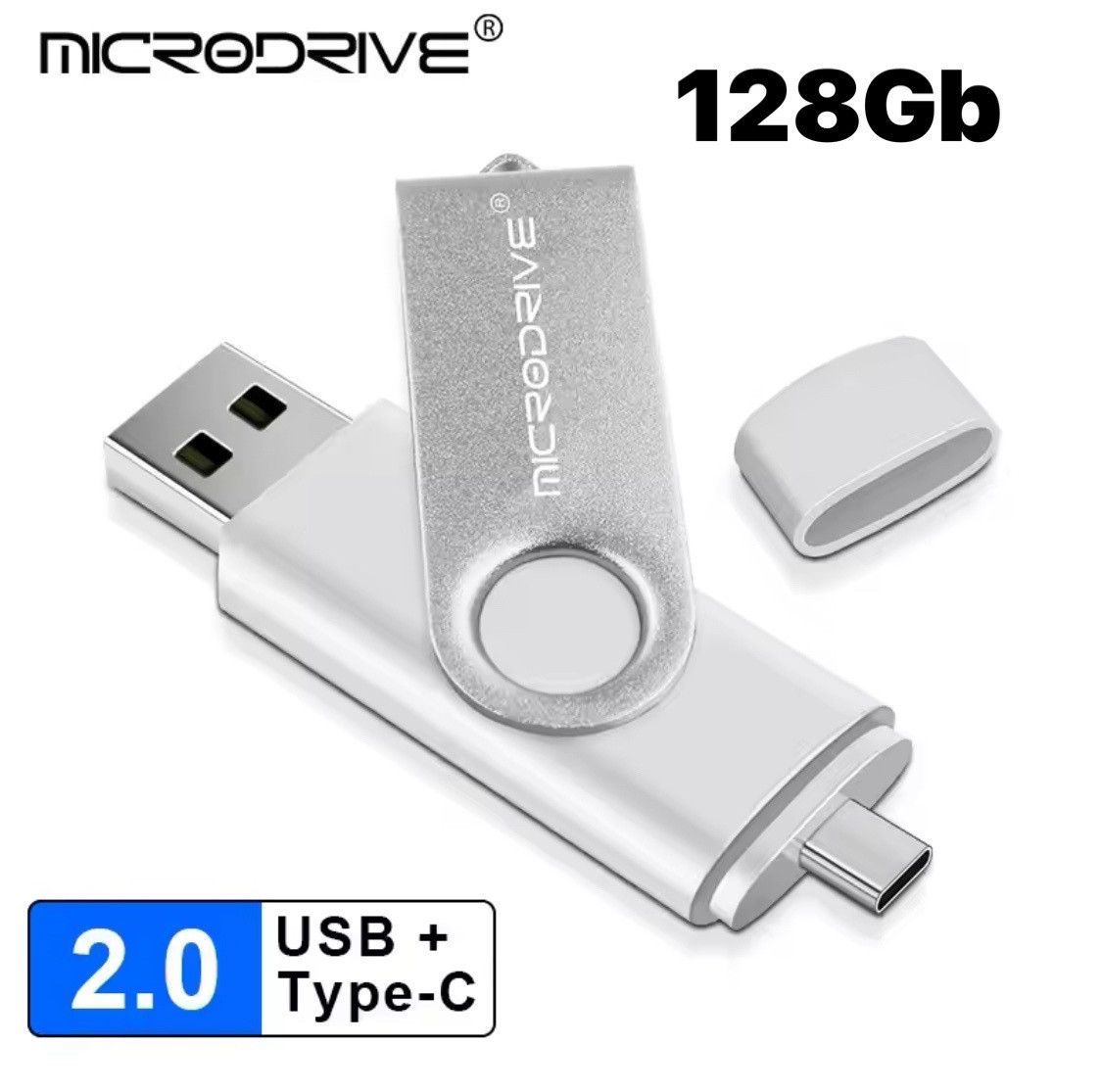 Флешка 128Gb Microdrive 3в1 Micro USB Type-C / USB для телефону та комп ...