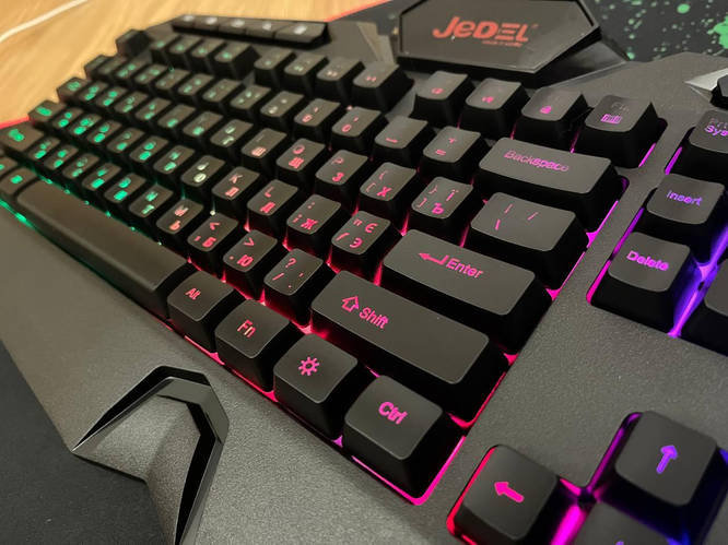 Ігрова мембранна клавіатура для настільного ПК з райдужною підсвіткою букв JEDEL K504, ціна: 720 ...