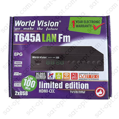 Ресивер (тюнер) Т2 WORLD VISION T645A LAN FM (ID#2332322732), цена: 487 ₴, купить на Prom.ua