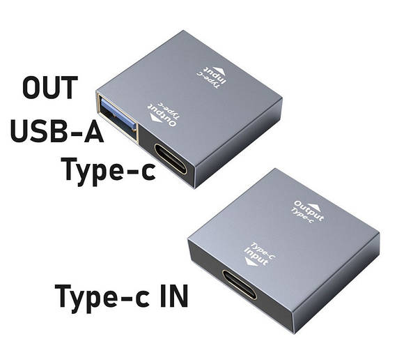 Переходник USB Type-c to 1 Type-c 1 USB-A (type-c to 1C 1A) (ID ...
