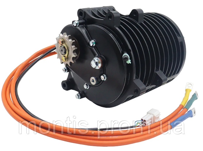 Електродвигун BLDC QS138-C 72V 70H V3 3000W 121NM с редуктором 1:2.35 ...