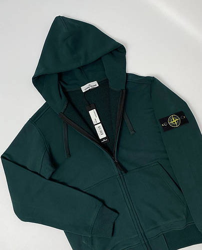 Stone island зип худи зеленая Толстовка stone island Мужская кофта Стон ...