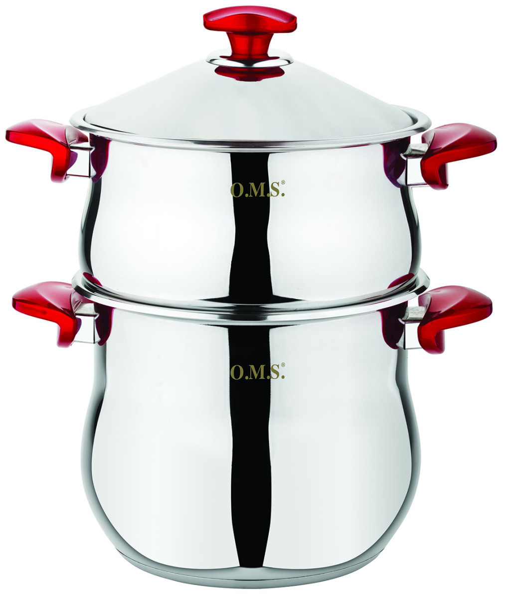 Пароварка 2-х уровневая OMS 6040-28-Red 11.7 л 28 см серебристая fs Топ! (ID#2368918564), цена ...