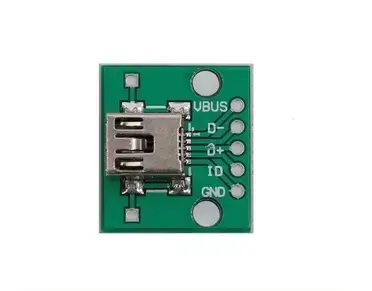 Разъем mini USB, гнездо 5 pin с платой, монтажное, USB-MINI-4. (ID ...