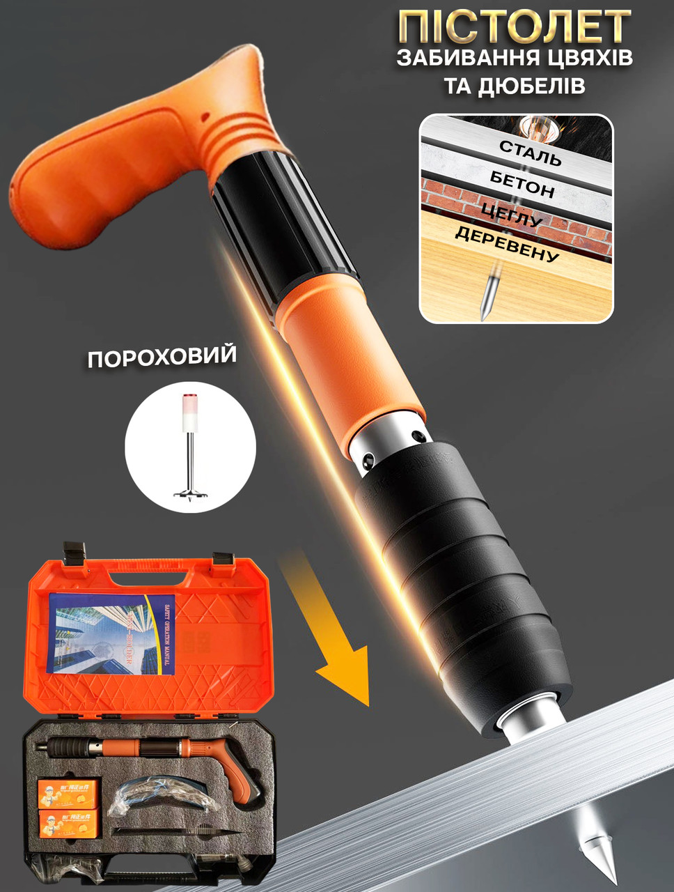 Монтажный пистолет нейлер пневматический MTX Neiler N8 для забивания ...