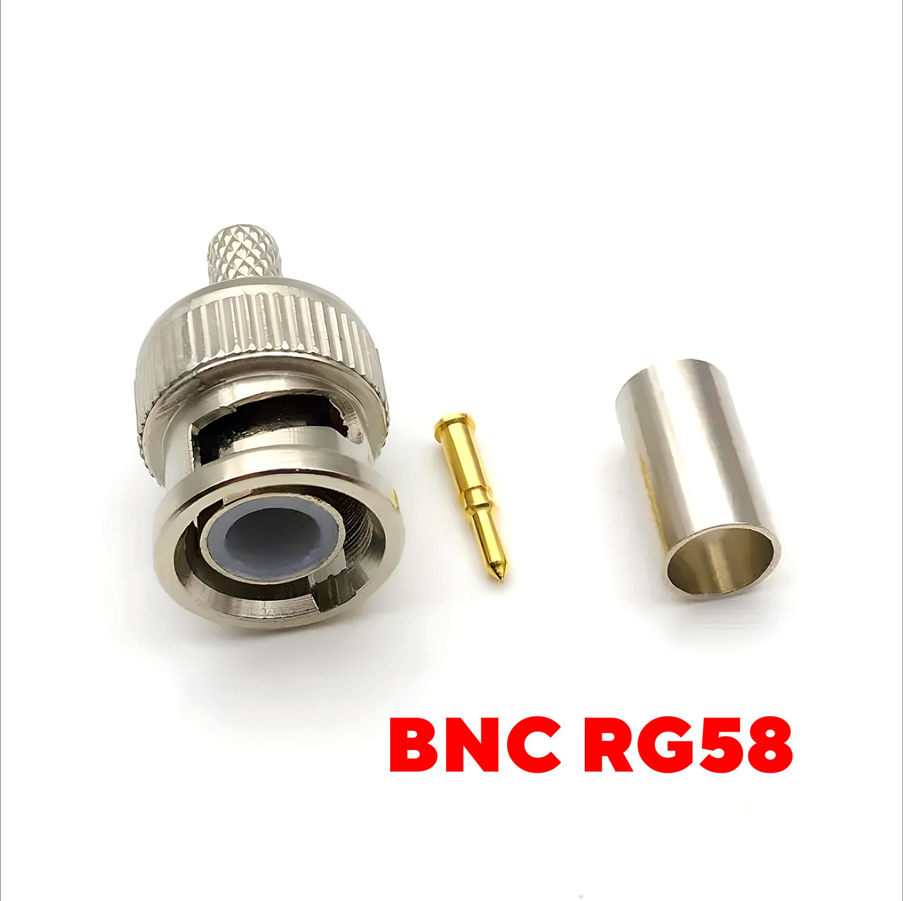 Конектор роз'єм BNC Male (тато) під кабель RG58 під обжим (ID#2208179730877727512), цена: 35 ...