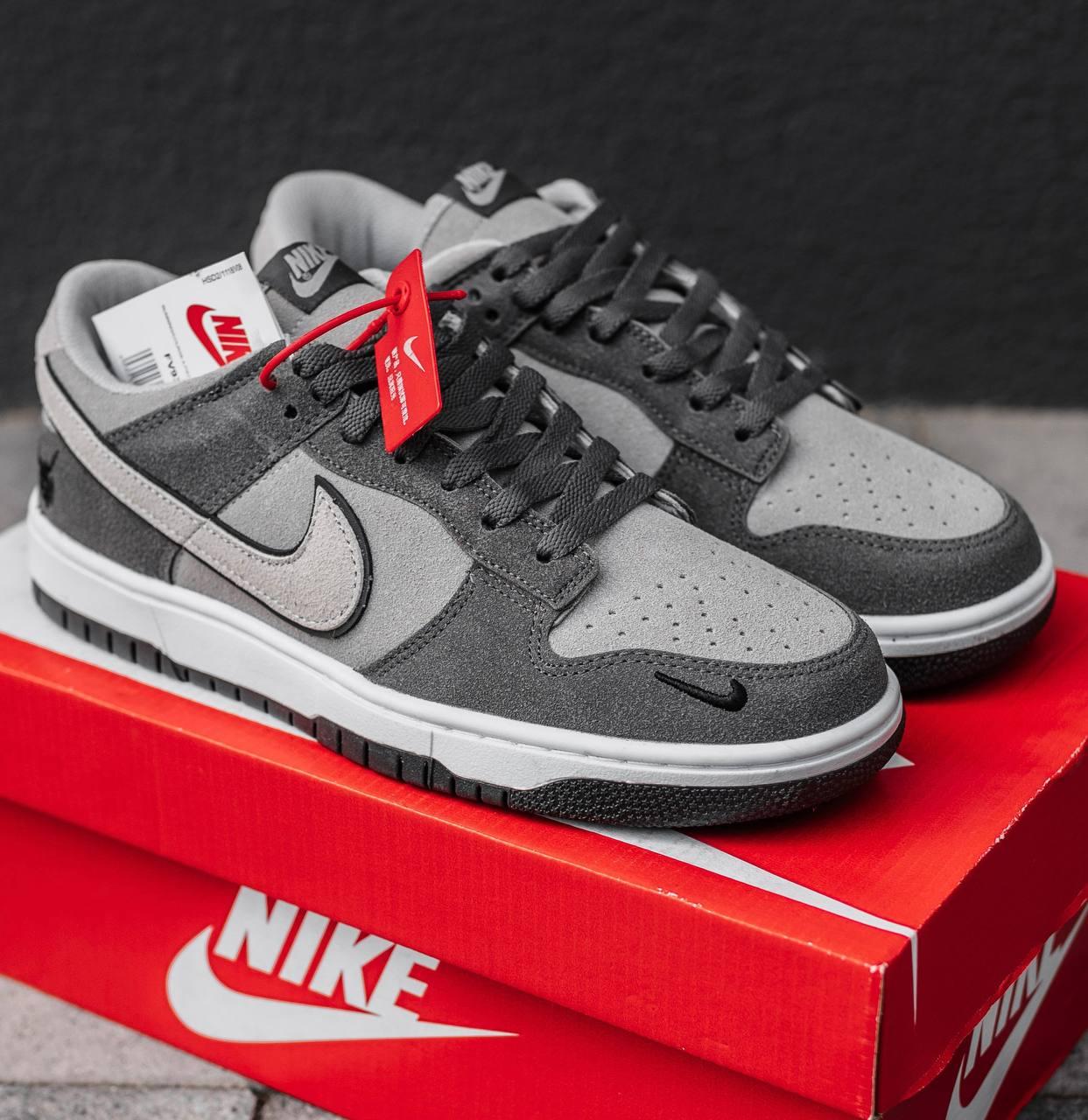 Кроссовки мужские Nike Sb Dunk Low Grey серые демисезонные кеды Найк Сб ...