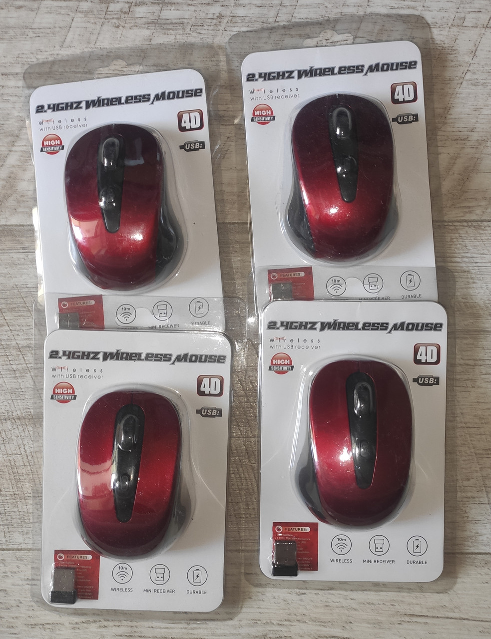Мышь беспроводная 2.4 Ghz Wireless Mouse 4D красная (ID#2342927188 ...