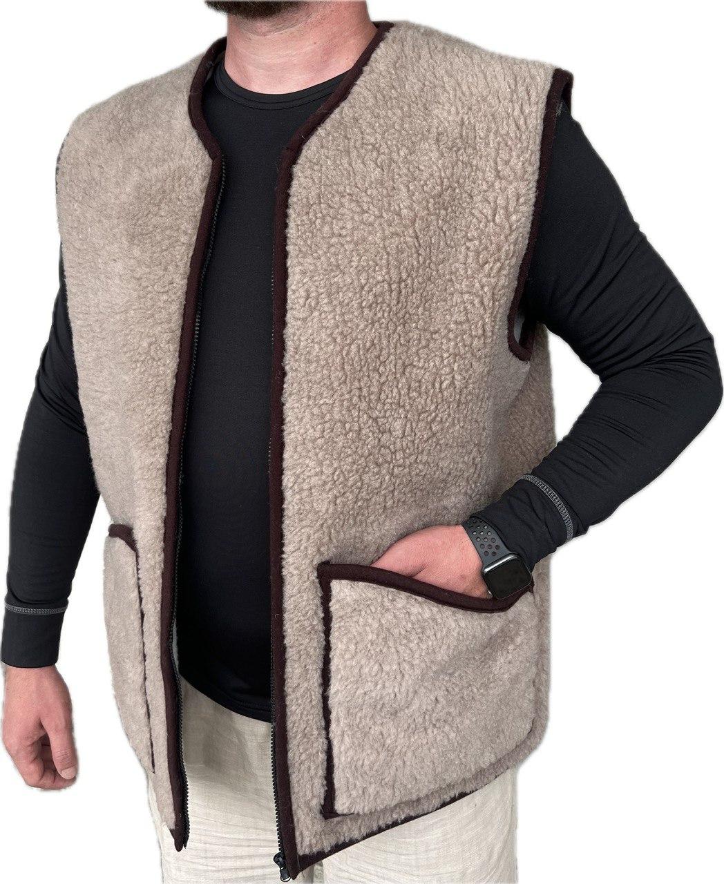 Жилетка із овчини з великими кишенями "кенгуру" Унісекс (48-62р.): продаж, ціна у Хмельницькому ...