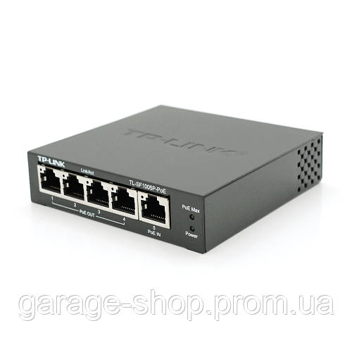 Коммутатор POE 48V 4 порта POE + 1 Uplink POE IN , 48-52 V корпус ...