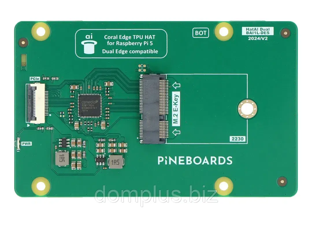 Pineboards Hut AI! Dual - Google Coral Dual Edge TPU PCIe M.2 E-Key ...